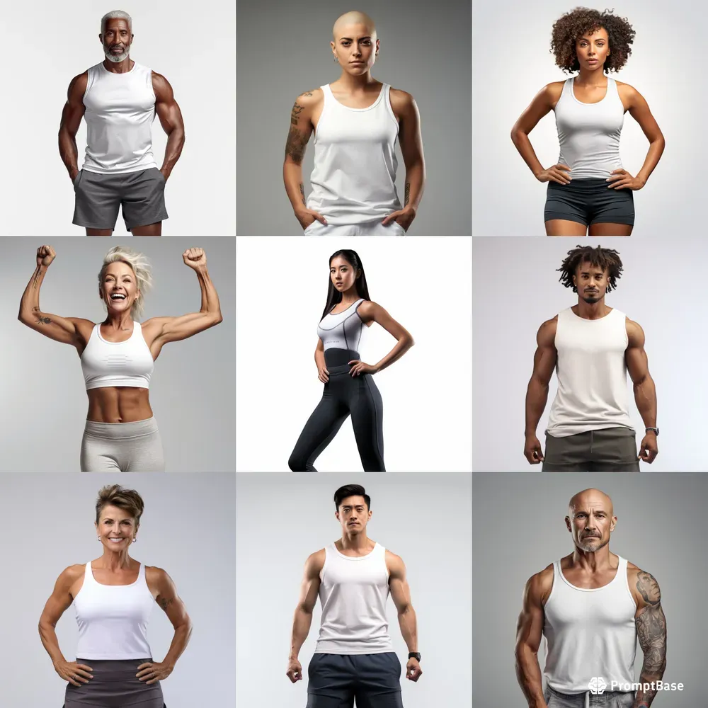 Diverse Fitness Models Midjourney Prompt | PromptBase