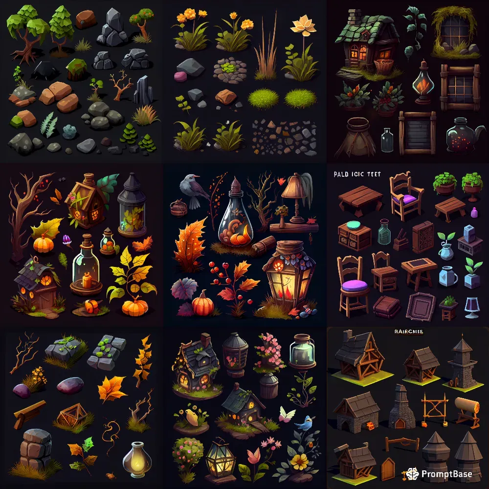 Video Game Asset Ideas Midjourney Prompt | PromptBase