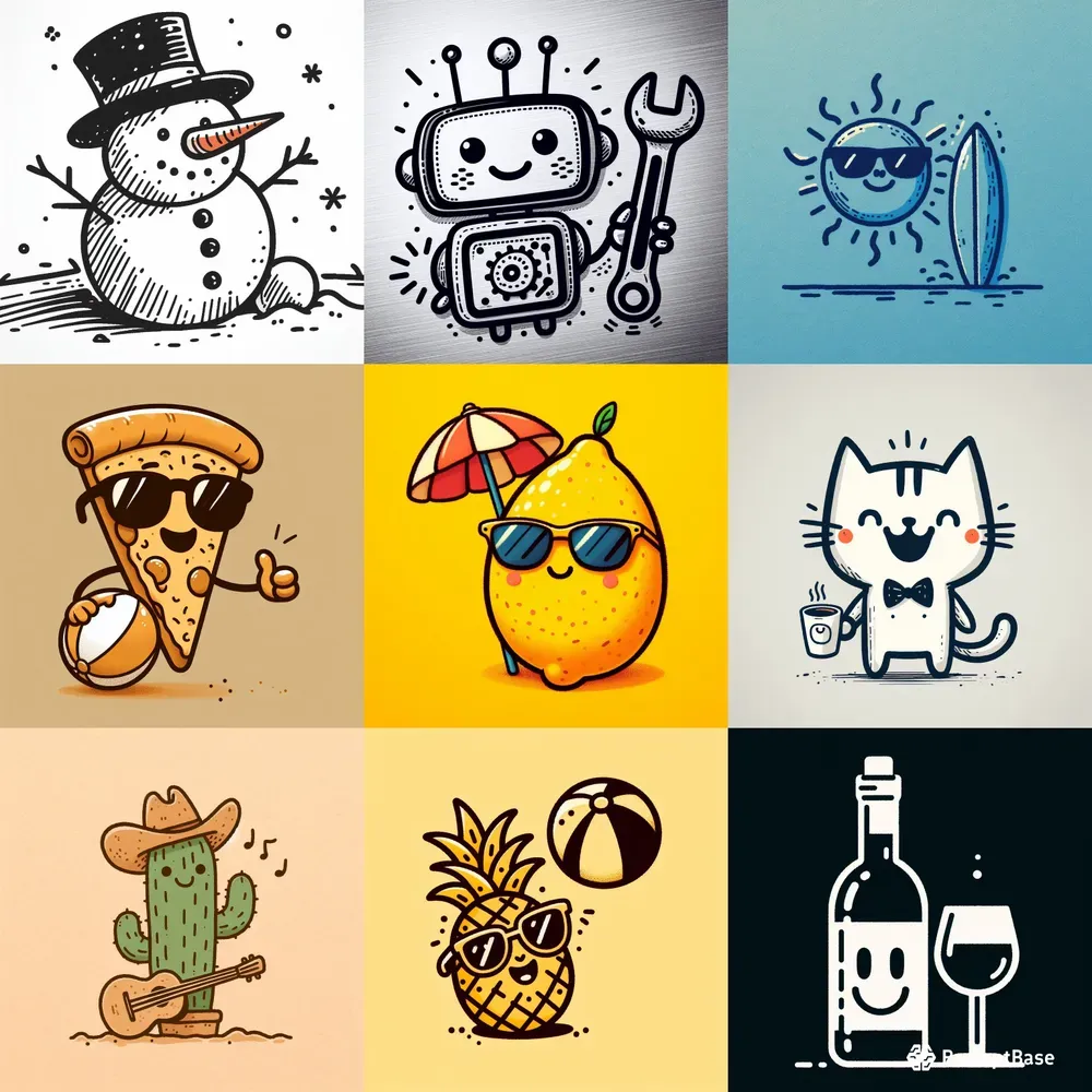 Minimal Cartoons Drawings DALL·E Prompt | PromptBase