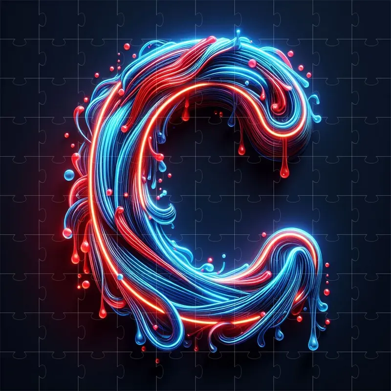 Dynamic Neon Letter Art DALL·E Prompt | PromptBase