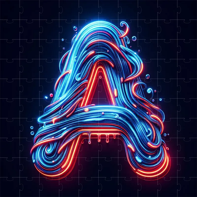 Dynamic Neon Letter Art DALL·E Prompt | PromptBase