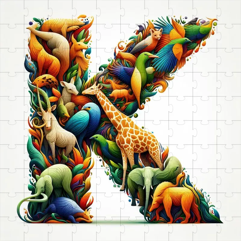Vibrant Animal Alphabet Art DALL·E Prompt | PromptBase