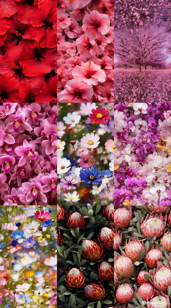 Realistic Photo Seamless Repeat Florals Midjourney Prompt | PromptBase