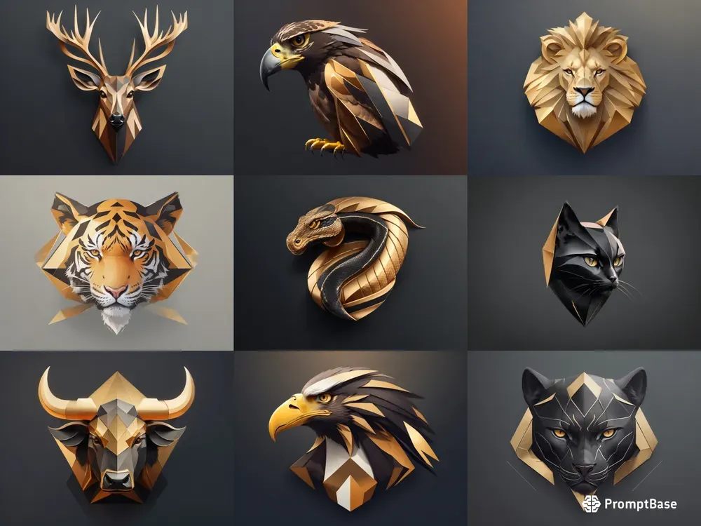 Animals Logos With Different Shapes Leonardo Ai Prompt | PromptBase