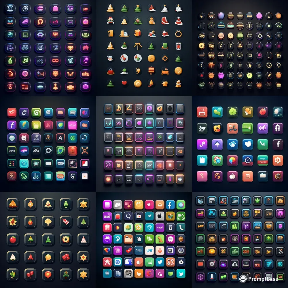 Icon Sets Midjourney Prompt | PromptBase