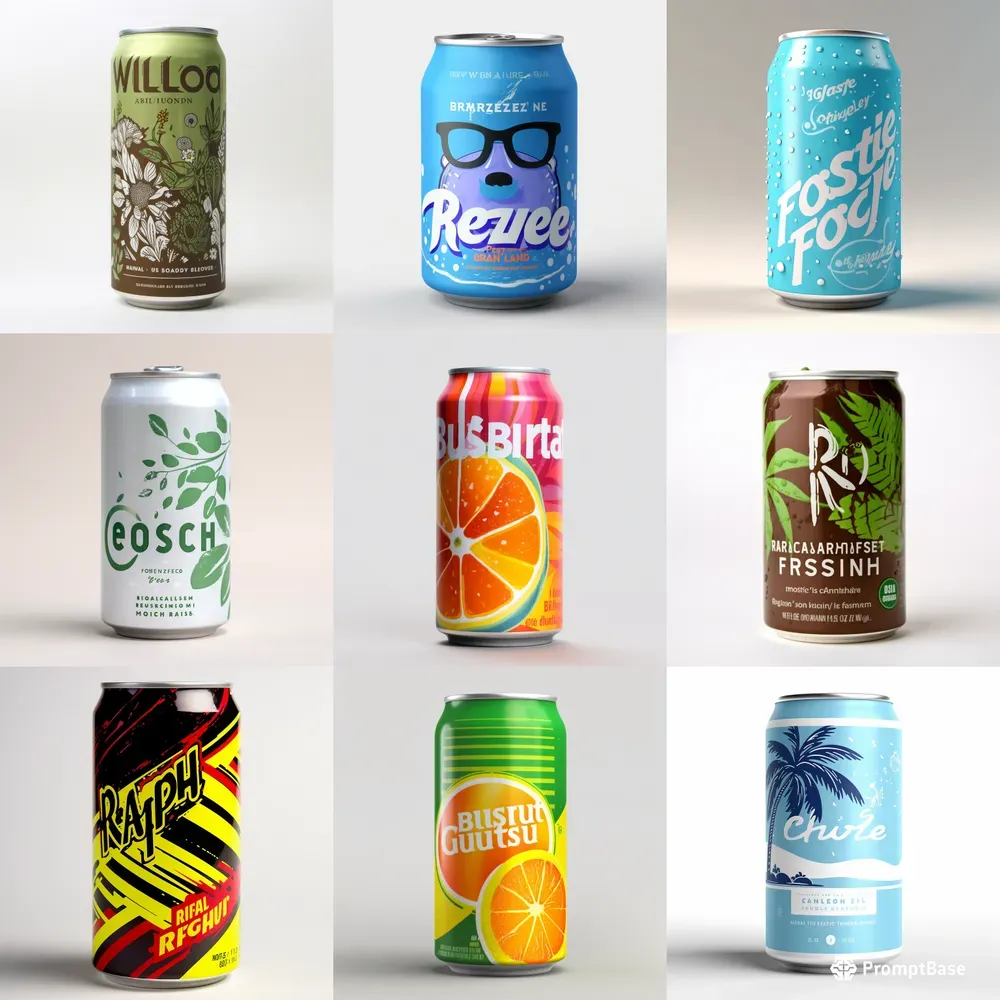 Colorful Can Designs Midjourney Prompt | PromptBase