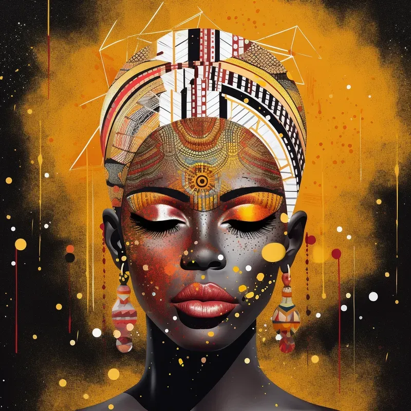 African Abstract Art Midjourney Prompt | PromptBase