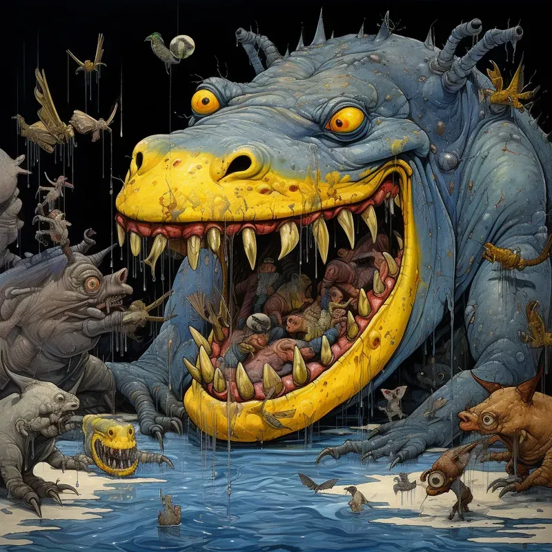 Scary Grotesque Illustrations Midjourney Prompt | PromptBase