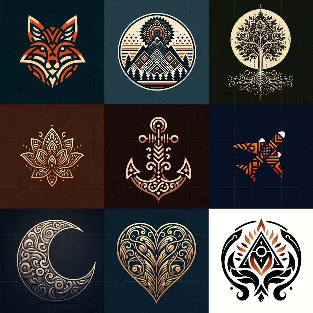 Logo Maori Henna Emblems DALL·E Prompt | PromptBase