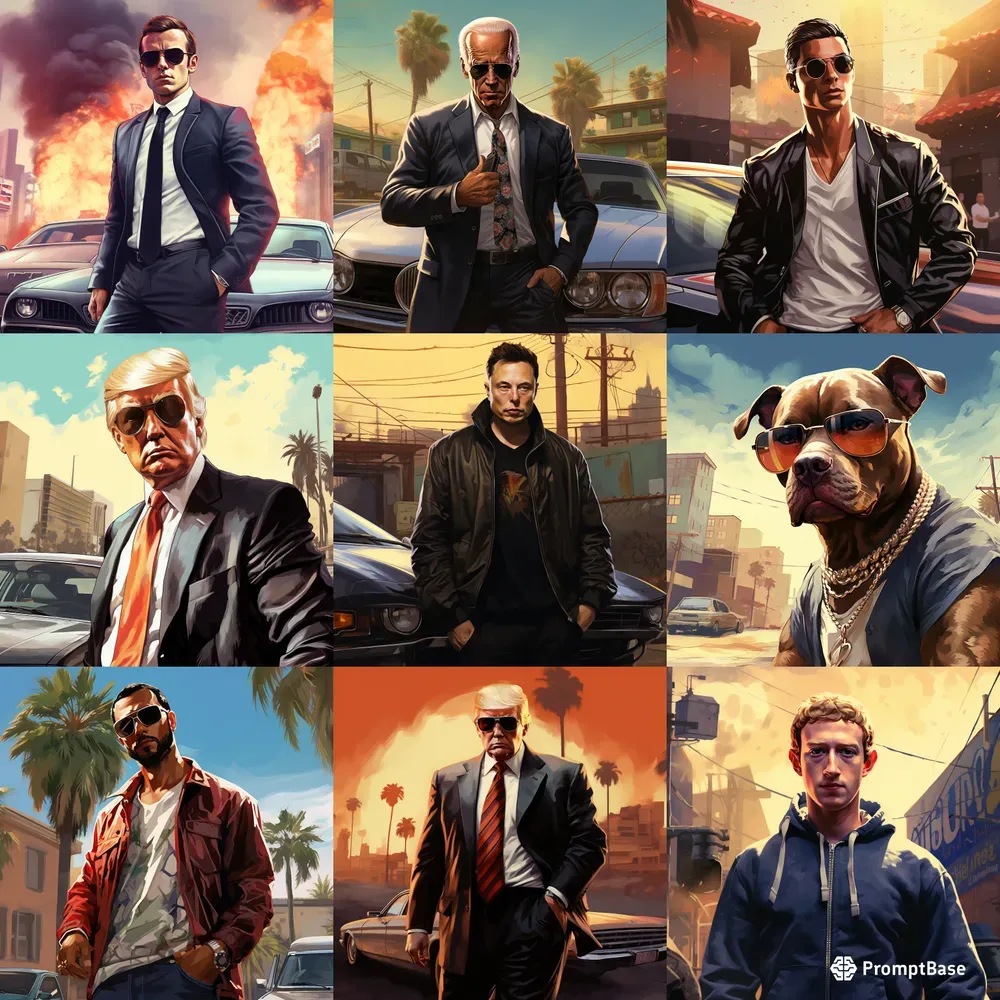 Gta Portrait Style Midjourney Prompt | PromptBase