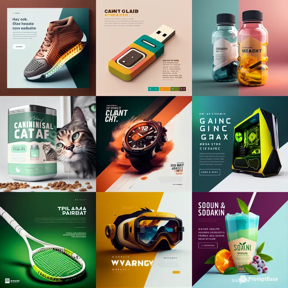 Social Media Advertisements For Products Midjourney Prompt | PromptBase