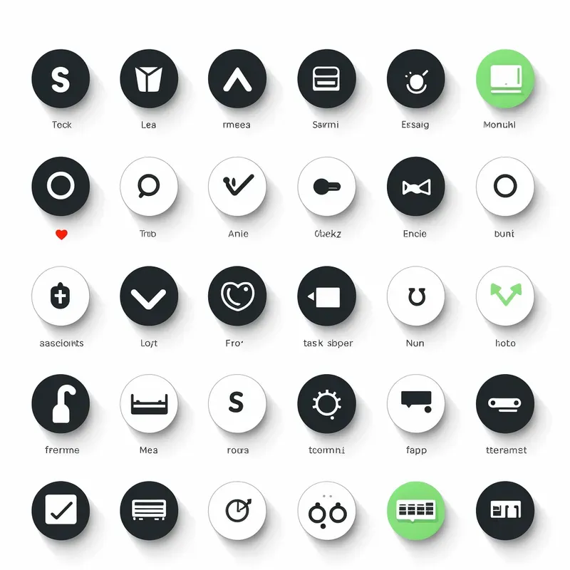 Apps And Ui Common Vectorized Icons Midjourney Prompt | PromptBase