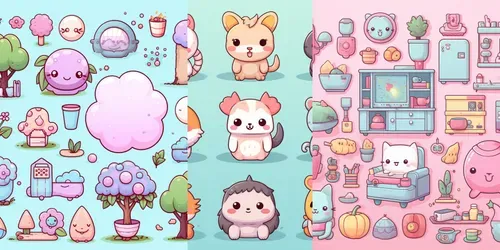 Cute Kawaii 3D Game Assets Midjourney Prompt | PromptBase