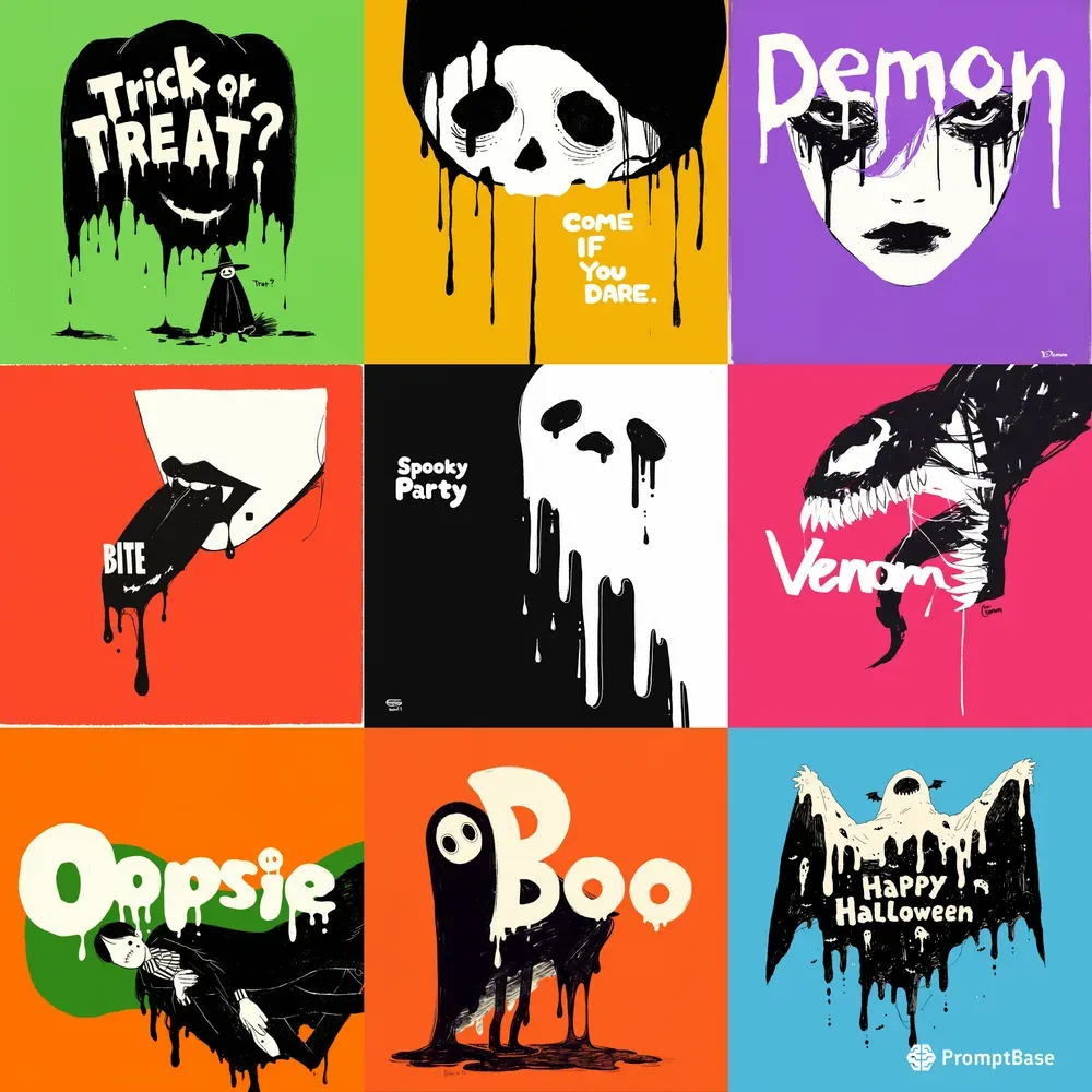 Spooky Drip Designs For Halloween Midjourney Prompt | PromptBase