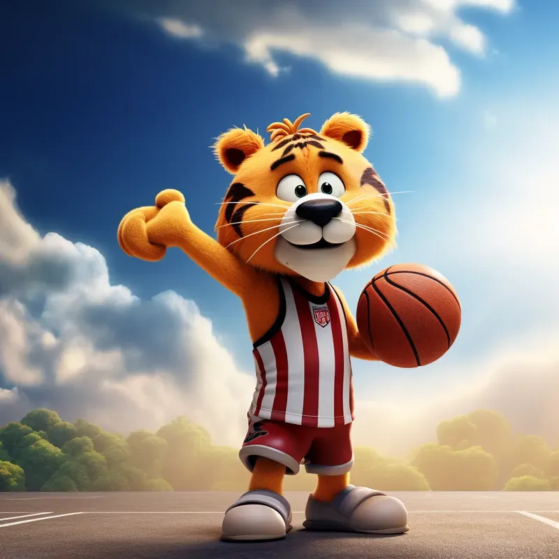 Cartoon Animals Playing Basketball Midjourney Prompt | PromptBase