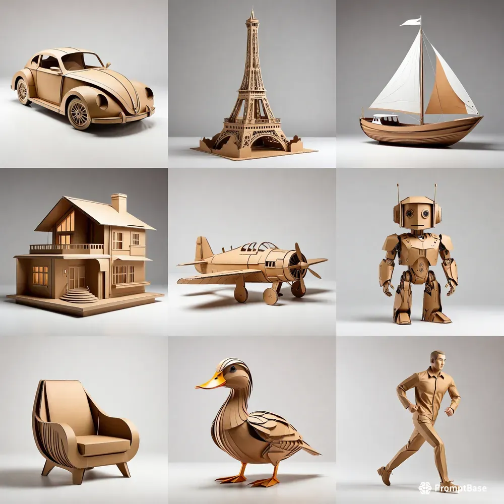 Stylish Cardboard Models Leonardo Ai Prompt | PromptBase