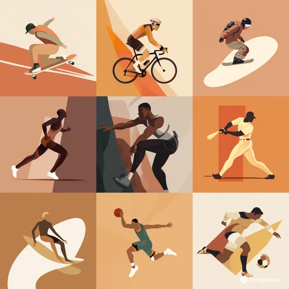 Graphics Designs Of Athletes Midjourney Prompt | PromptBase