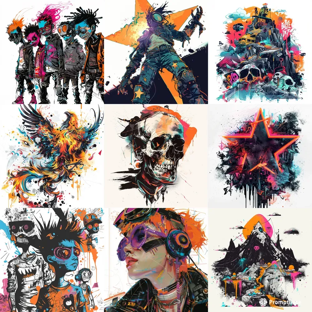 Anarchy Adventure Doodle Punk Book Covers Midjourney Prompt | PromptBase