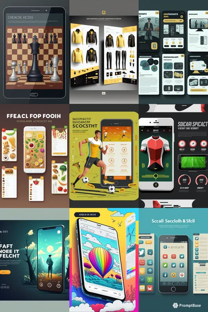 App Mock-up Designs Midjourney Prompt | PromptBase