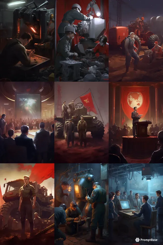 Futuristic Soviet Propagandas Midjourney Prompt | PromptBase