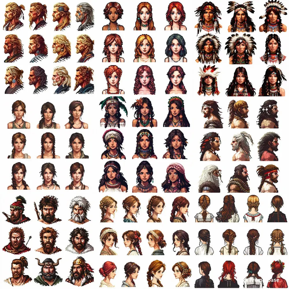Pixel Art Hairstyles Midjourney Prompt | PromptBase
