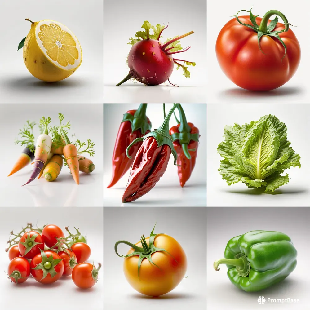 Realistic Fruits And Vegetables Midjourney Prompt | PromptBase