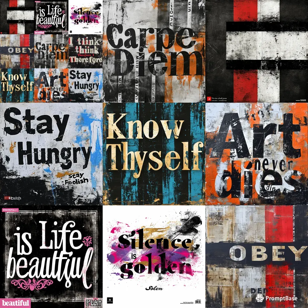 Word Poster Art Grunge Style Midjourney Prompt | PromptBase