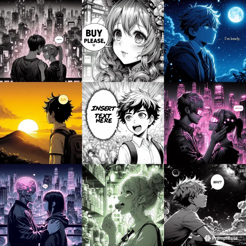 Professional Manga Panel Maker With Text DALL·E Prompt | PromptBase