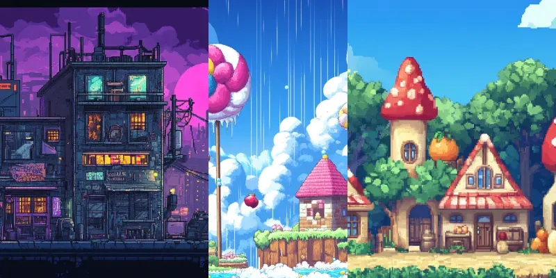 Pixel Mmorpg Fantasy Landscape Art Midjourney Prompt | PromptBase