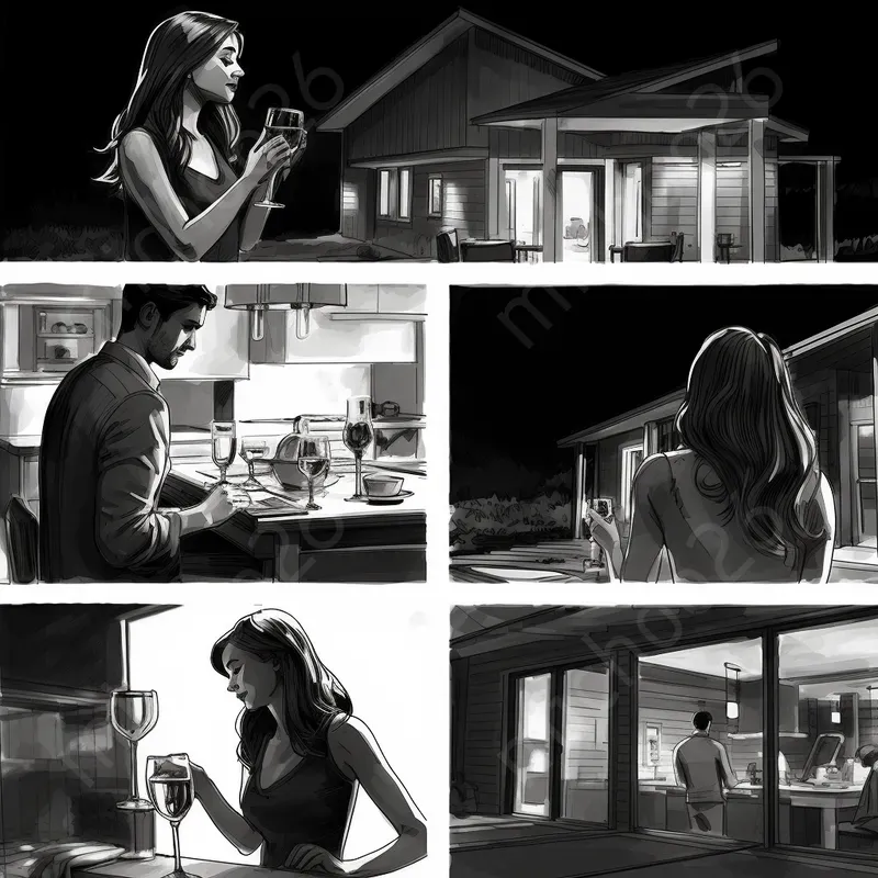 Cinematic Storyboard Sketches Midjourney Prompt | PromptBase