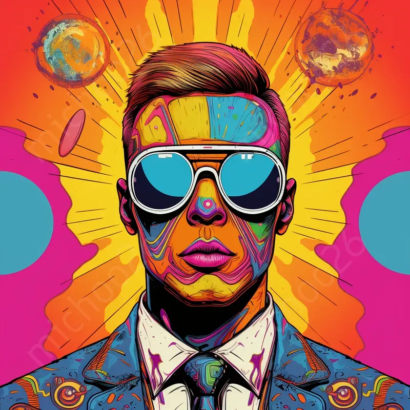 Funky Colors Artist Portraits Midjourney Prompt | PromptBase