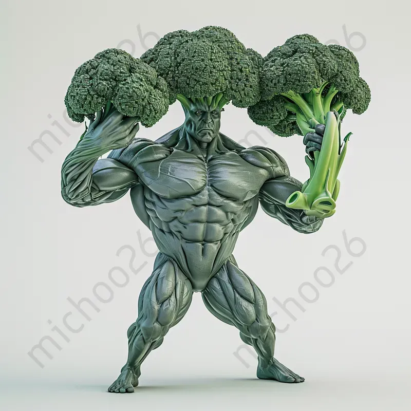 Muscular Vegetables And Fruits Midjourney Prompt | PromptBase