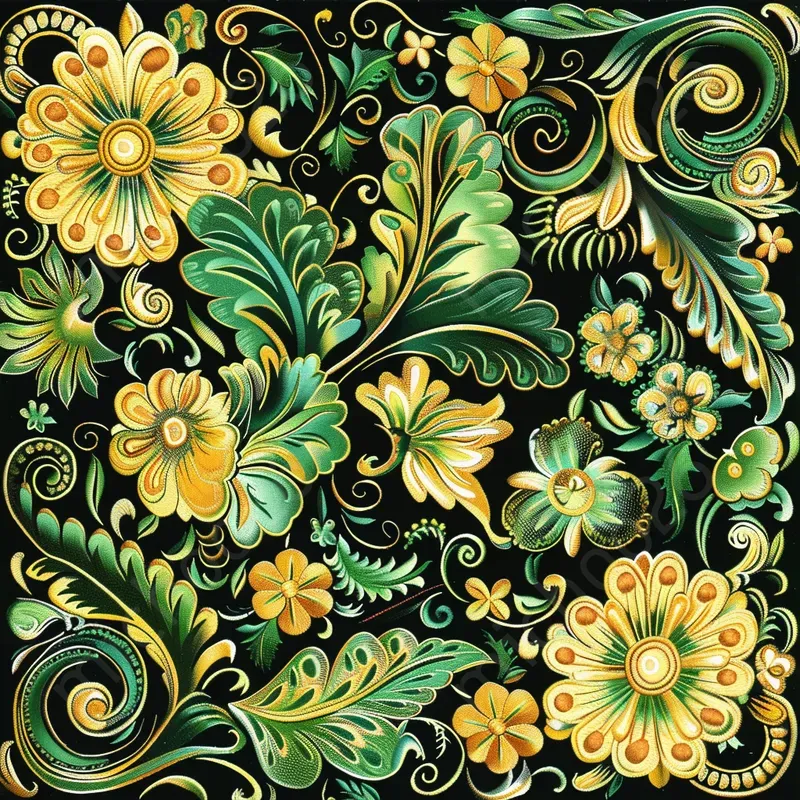 Russian Folk Color Patterns Midjourney Prompt | PromptBase