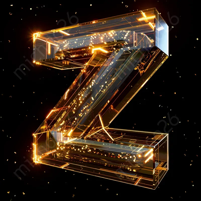 Futuristic Digital 3D Transparent Letters Midjourney Prompt | PromptBase