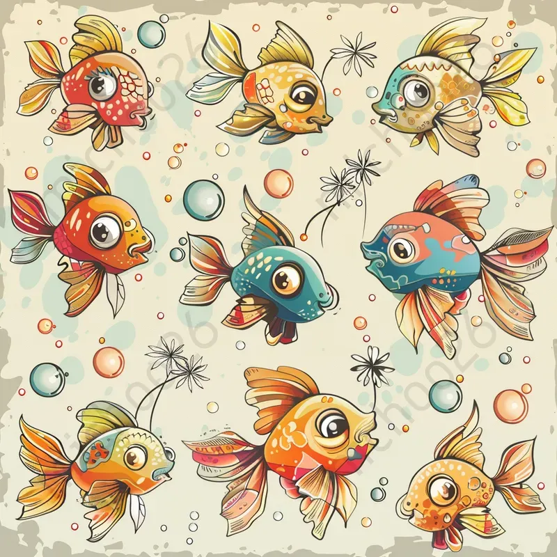 Repeated Animal Cartoon Patterns Midjourney Prompt | PromptBase