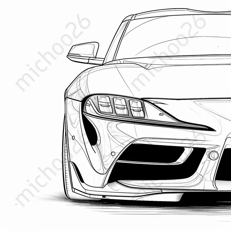 Half Of Cars Hand Drawings Midjourney Prompt | PromptBase