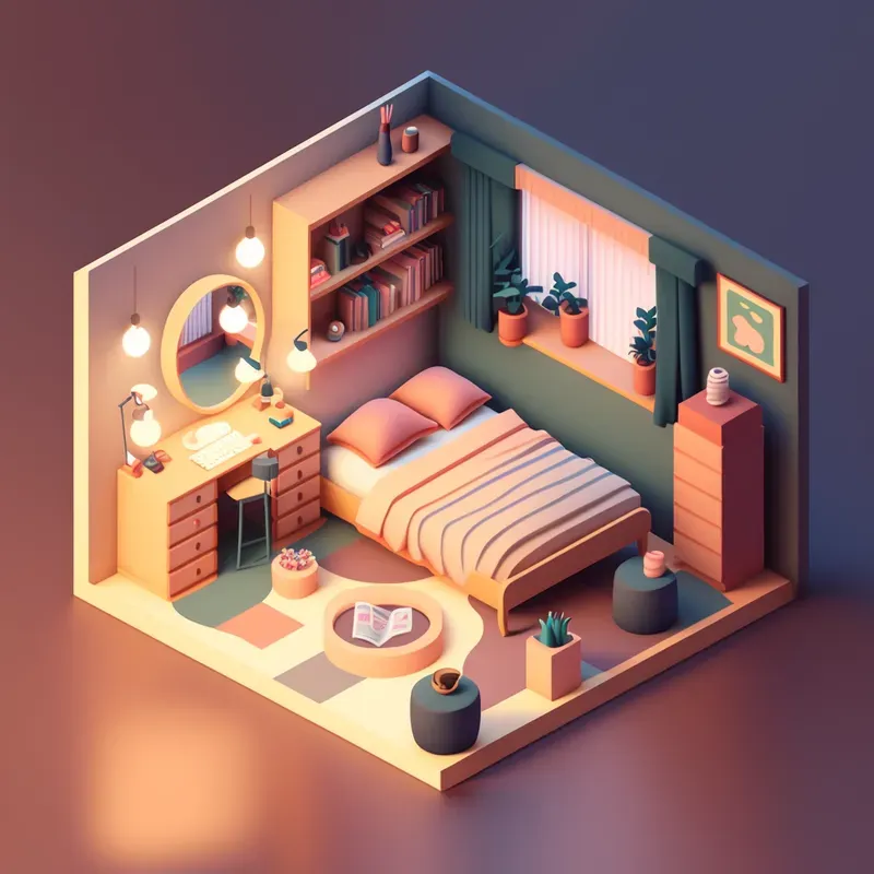 3D Interior Room Miniature Models Midjourney Prompt | PromptBase