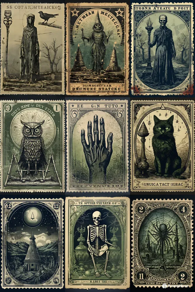 Occult Postage Stamps Midjourney Prompt | PromptBase