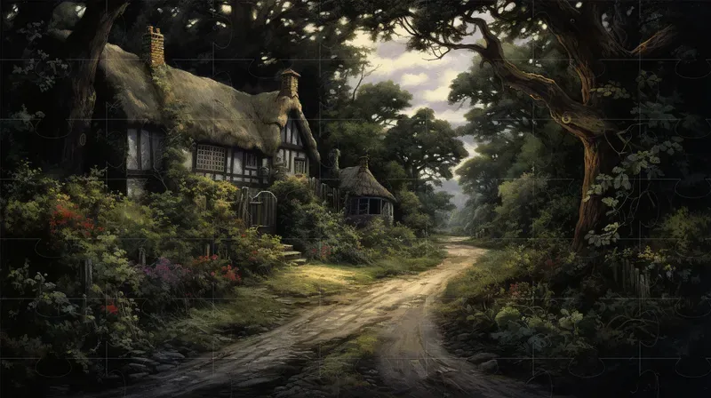 Cottagecore Landscape Oil Paintings Midjourney Prompt | PromptBase