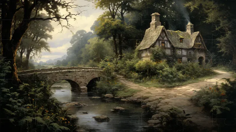 Cottagecore Landscape Oil Paintings Midjourney Prompt | PromptBase