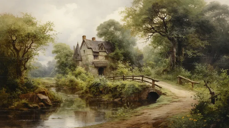 Cottagecore Landscape Oil Paintings Midjourney Prompt | PromptBase