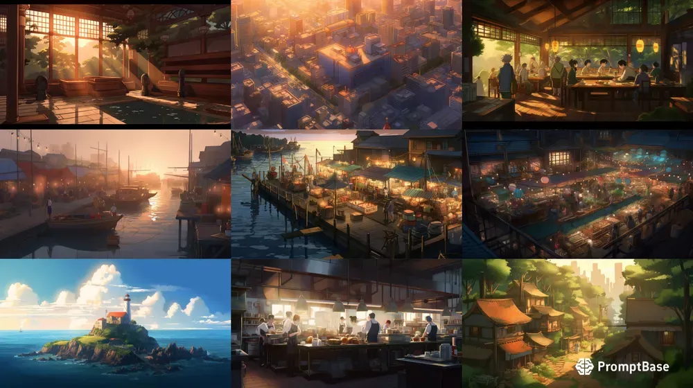 Hq Stylized Anime Landscape Scenes Midjourney Prompt | PromptBase