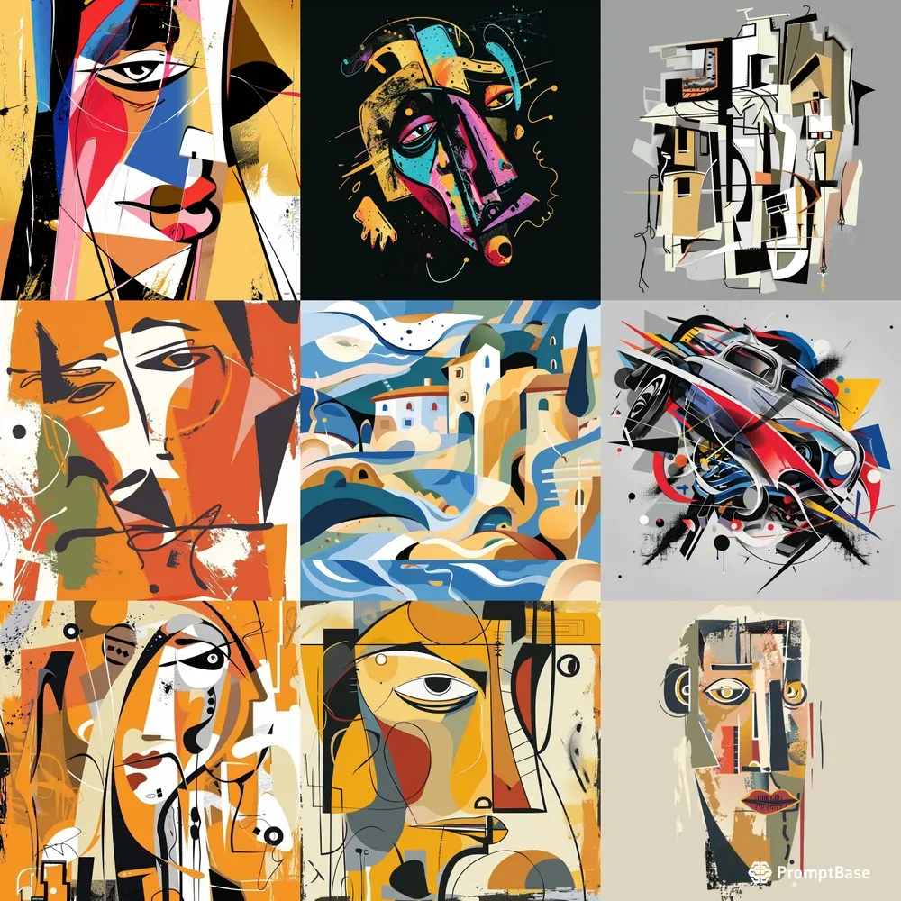 Abstract Paintings In Pablo Picasso Style Midjourney Prompt | PromptBase