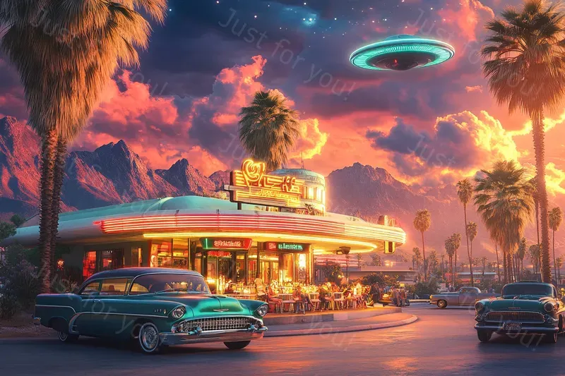 Retro Oasis Snapshots Of Americanas Midjourney Prompt | PromptBase