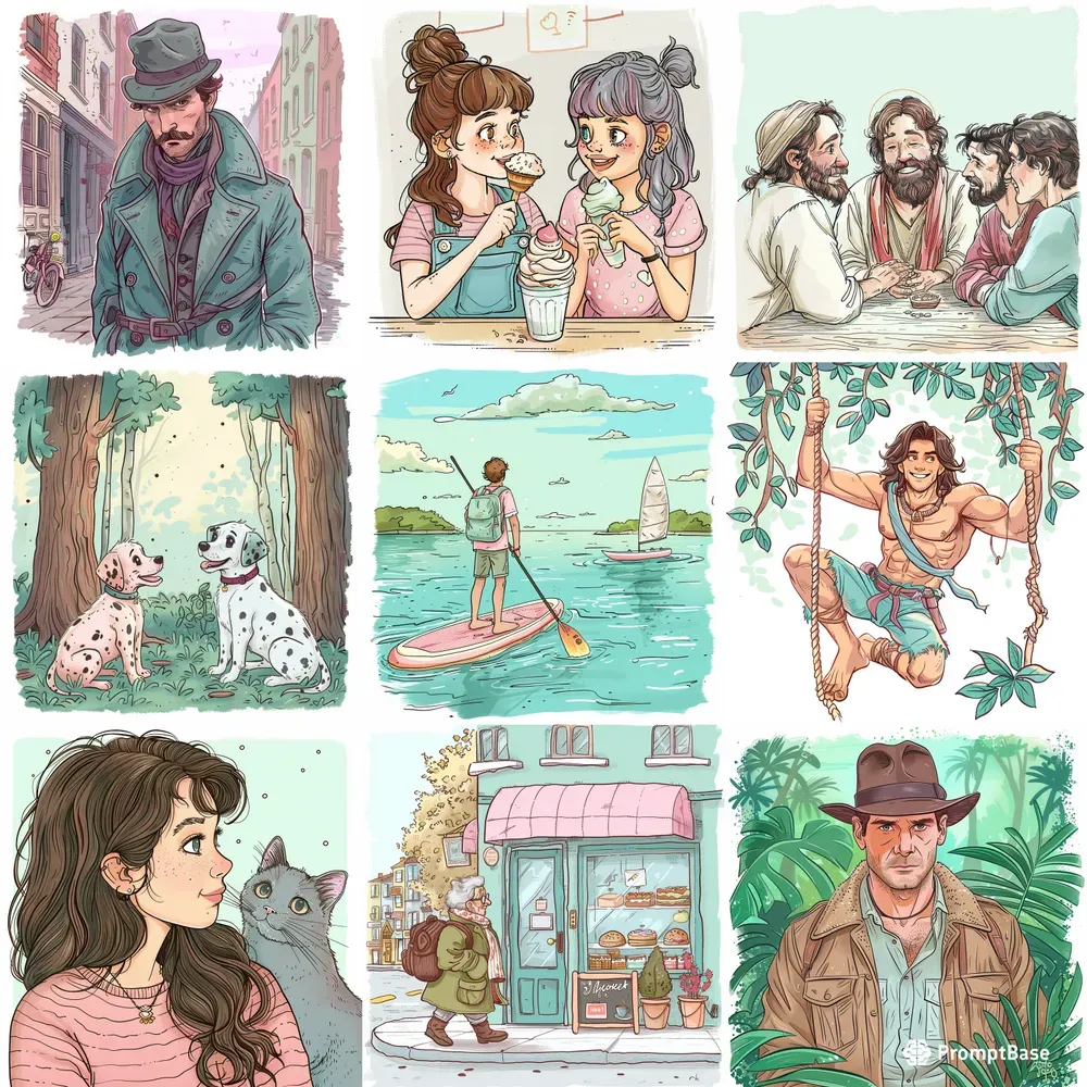 Illustrations In Comics Style Midjourney Prompt | PromptBase