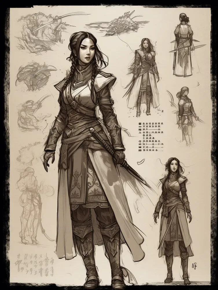 Chinese Game Character Designs Midjourney Prompt | PromptBase