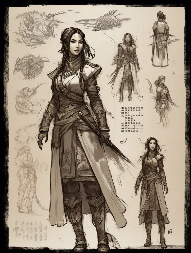 Chinese Game Character Designs Midjourney Prompt | PromptBase