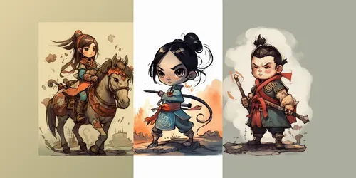 Chinese Game Character Designs Midjourney Prompt | PromptBase