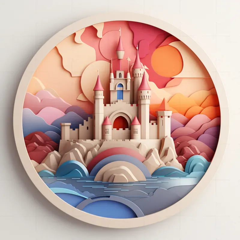 Artistic Circle Papercut Decos Midjourney Prompt | PromptBase