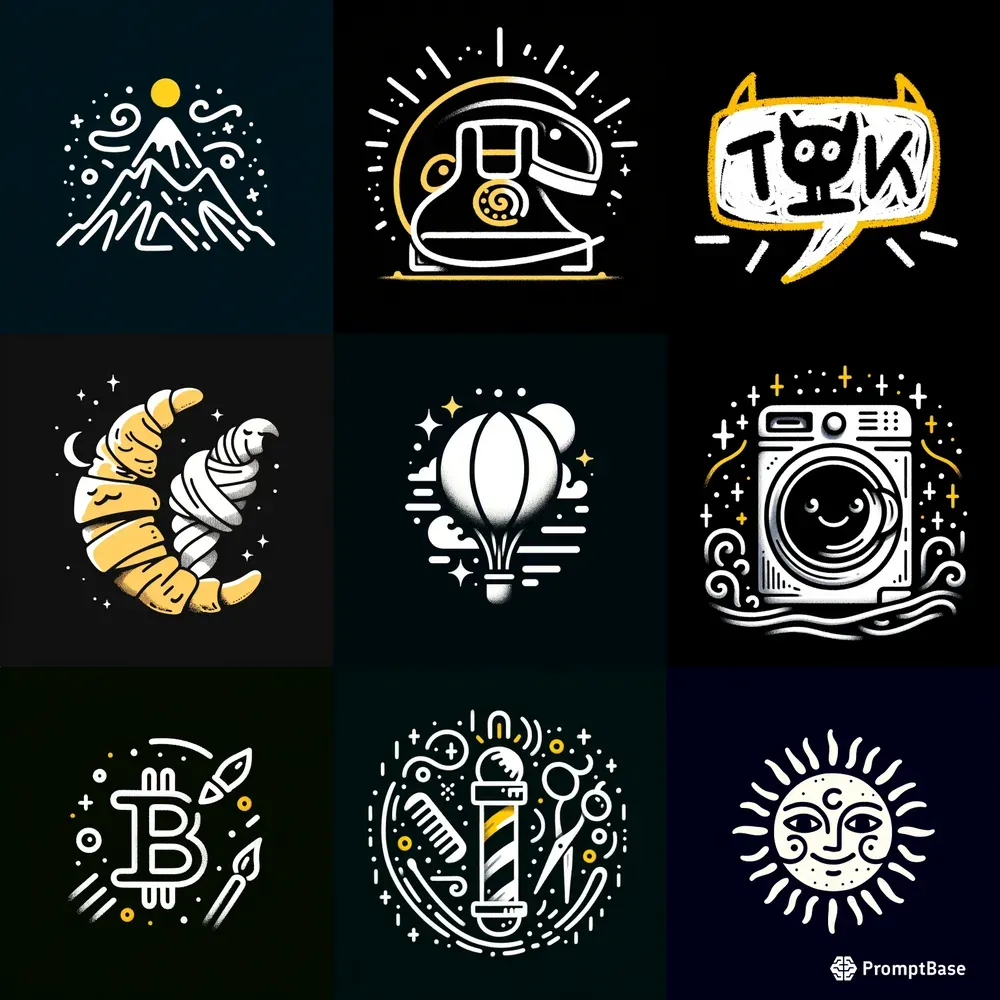 Iconic Doodles Logos And Web Icons DALL·E Prompt | PromptBase
